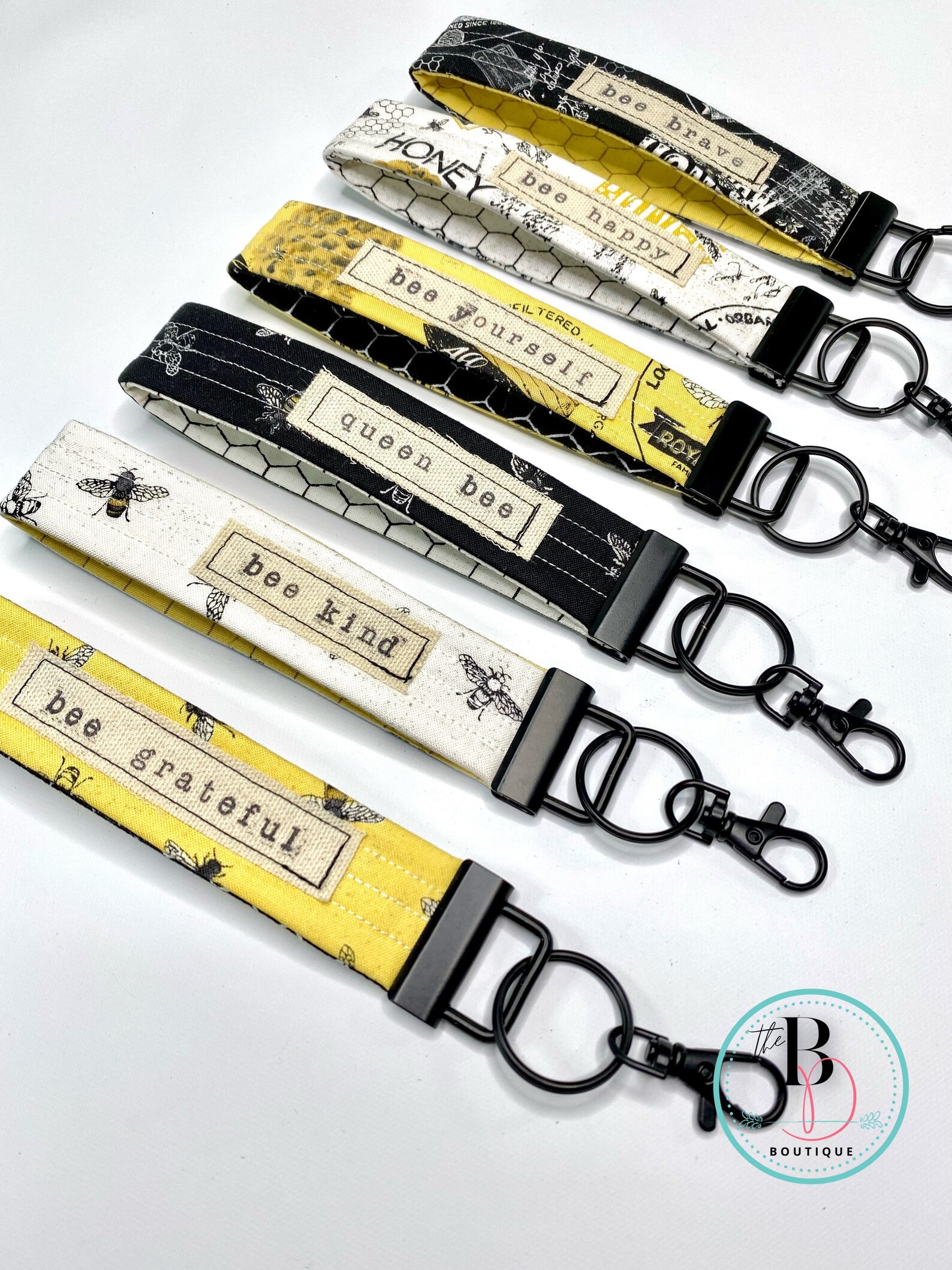 Bee Key Fob Bee Keychain Personalized Honey Bee Print - Etsy