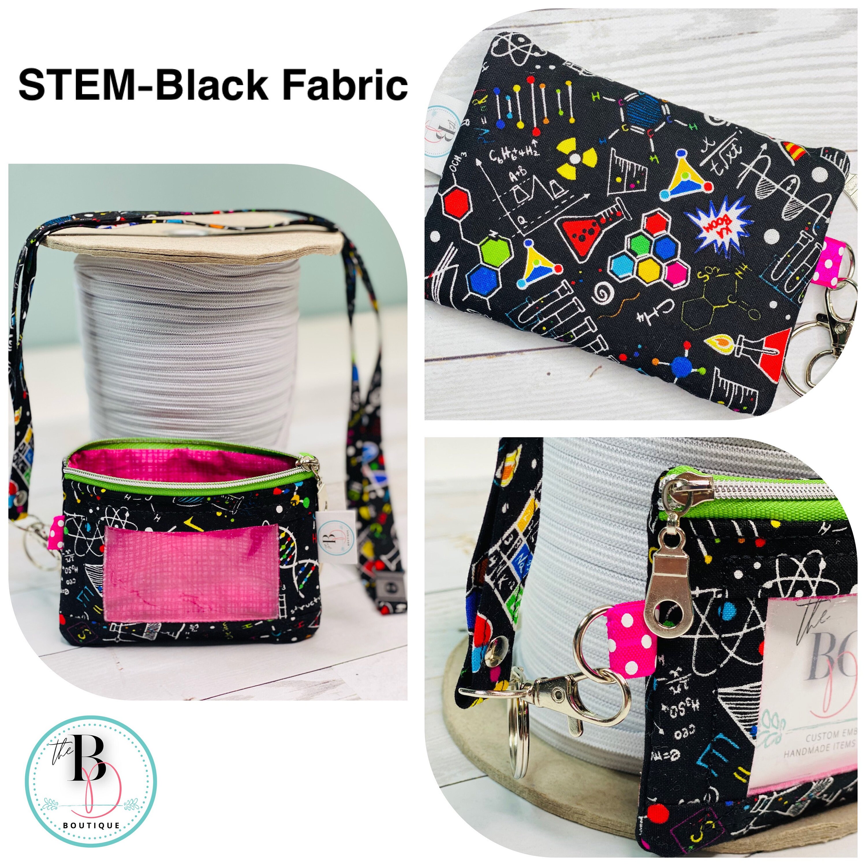 Stem Fabric Lanyard With Photo ID Holder ID Zipper Pouch | Etsy