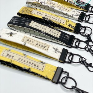 Bee Key Fob | Bee Keychain | Personalized | Honey Bee Print | Bee Gift ...