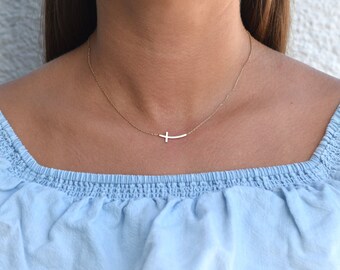 Small Cross Necklace | Etsy