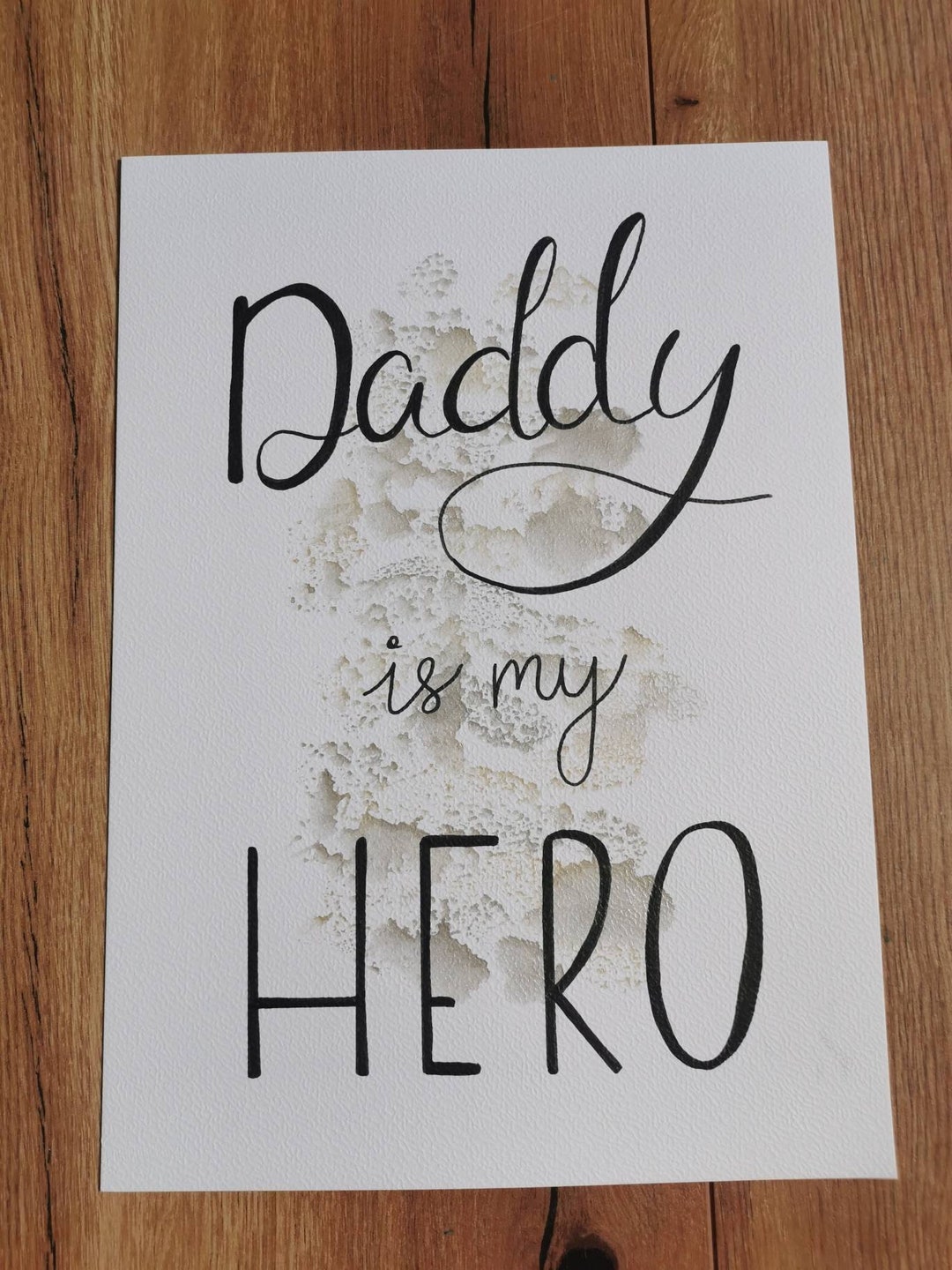 A4 Poster Father's Day Gift Watercolor Quote Daddy is My Hero Silver - Etsy