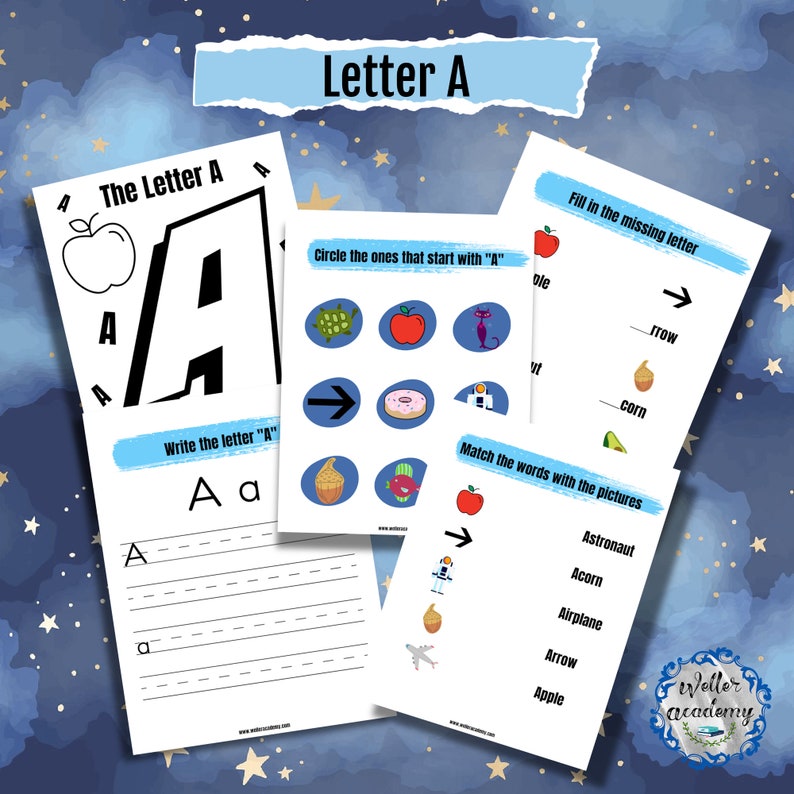 Letter A Activity Sheets - Etsy