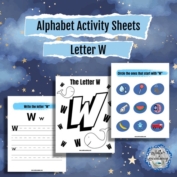Letter W Activity Sheets | Etsy