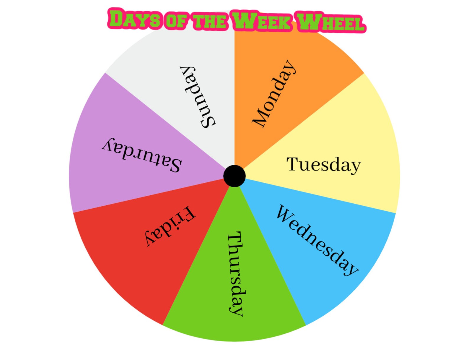 Days of the Week Wheel - Etsy