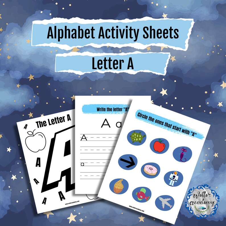 Letter A Activity Sheets - Etsy