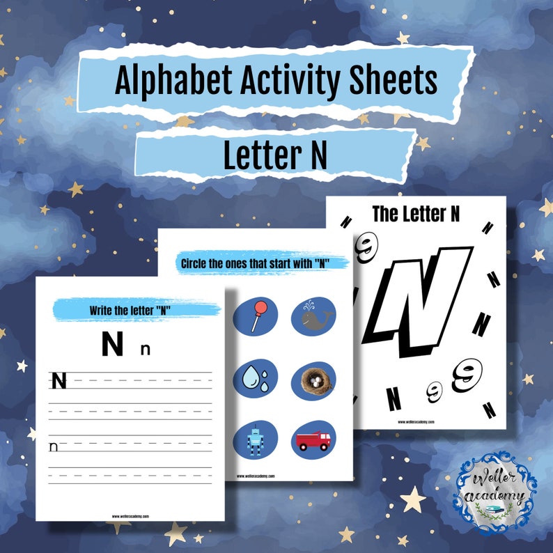 Letter N Activity Sheets - Etsy