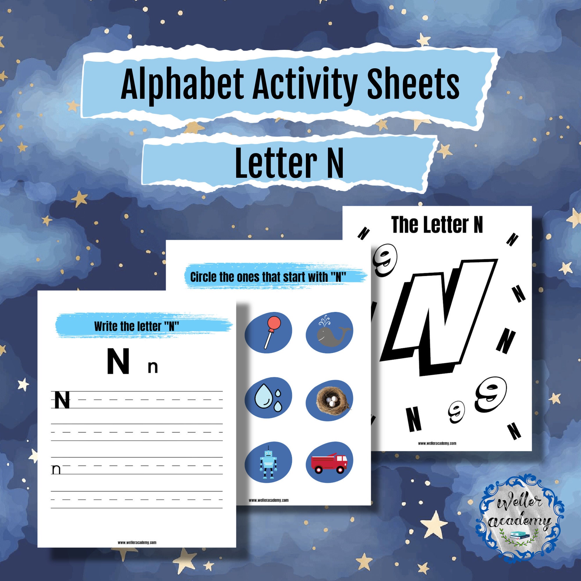 Letter N Activity Sheets - Etsy