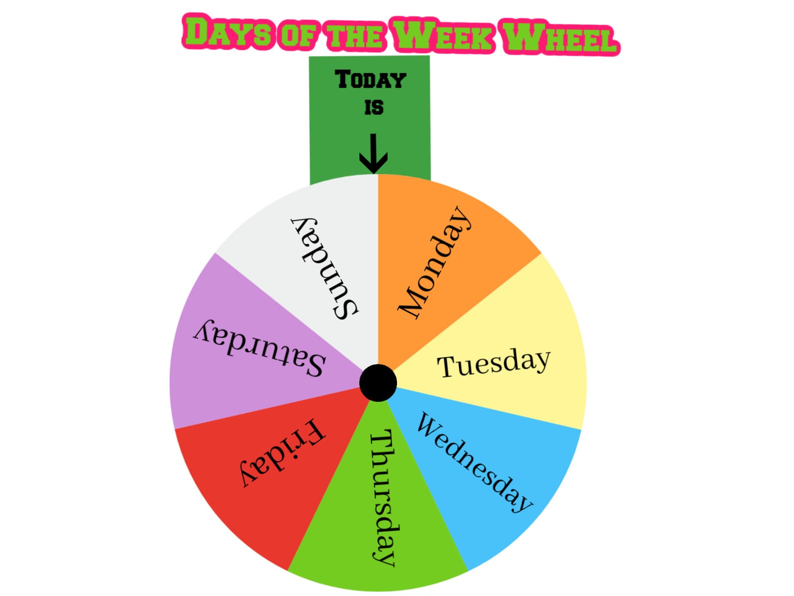 Days of the Week Wheel - Etsy
