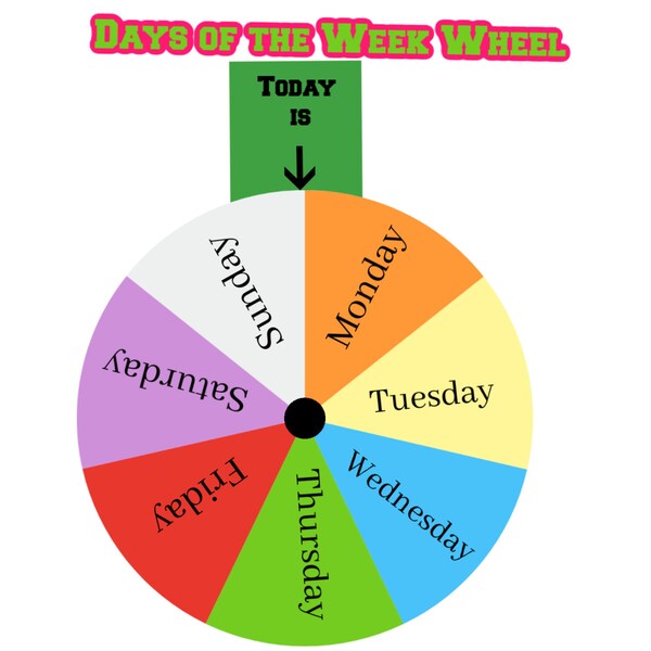 Days of the Week Wheel - Etsy