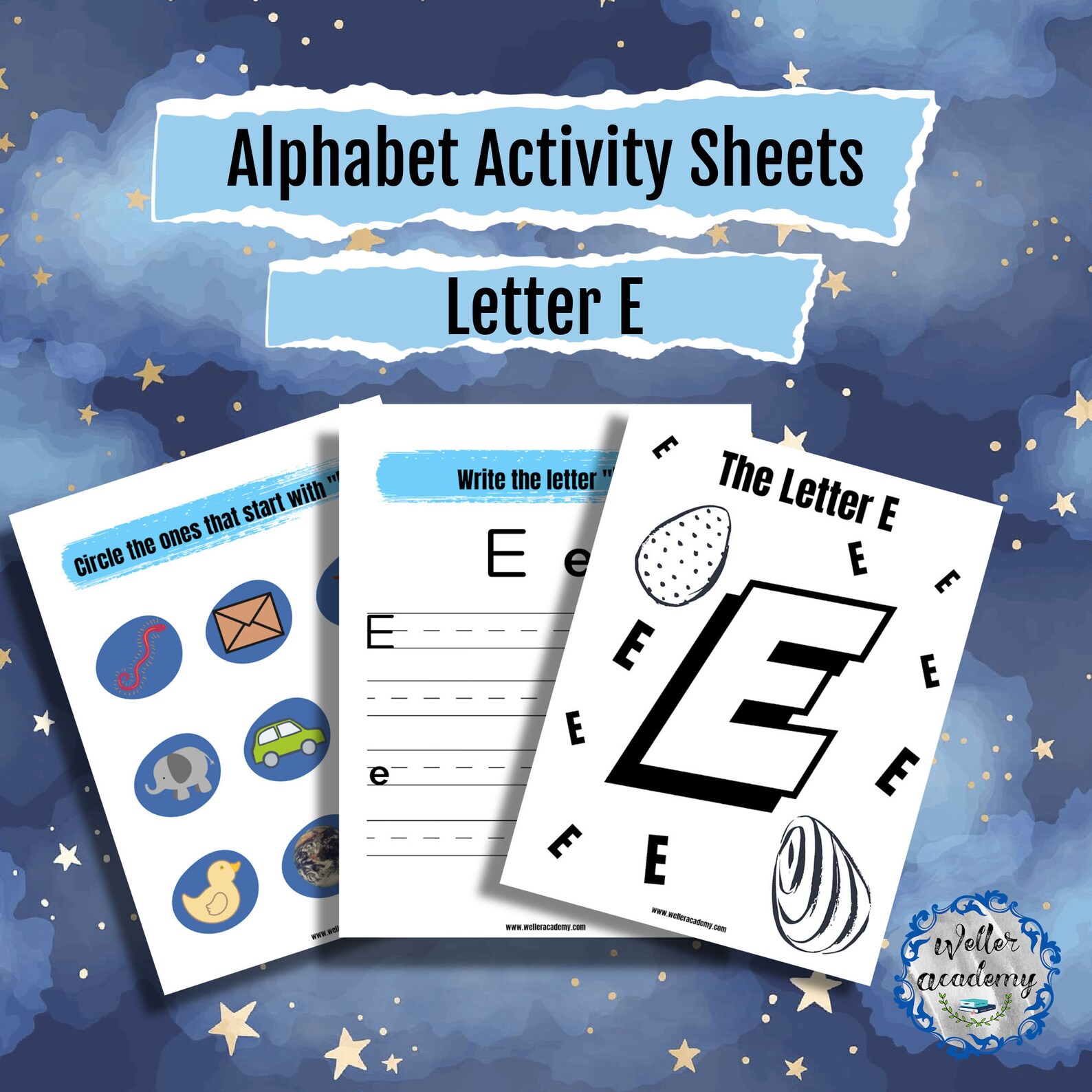 Letter E Activity Sheets - Etsy