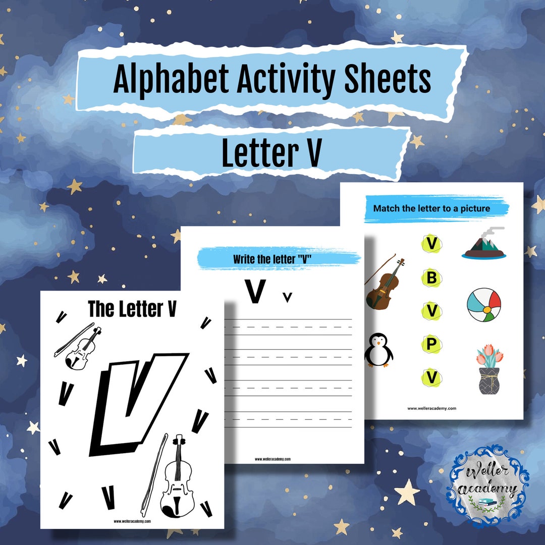 Letter V Activity Sheets - Etsy