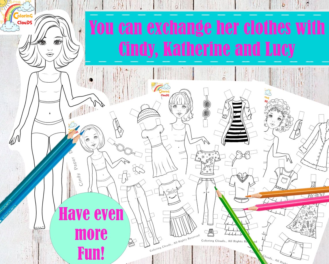 PRINCESS PAPER DOLL Paper Doll Printable Instant Download - Etsy