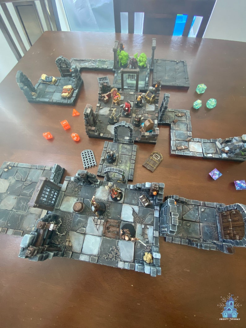 3D Printed Modular Dungeon Tiles: Dnd Terrain, Doors & Walls - Etsy