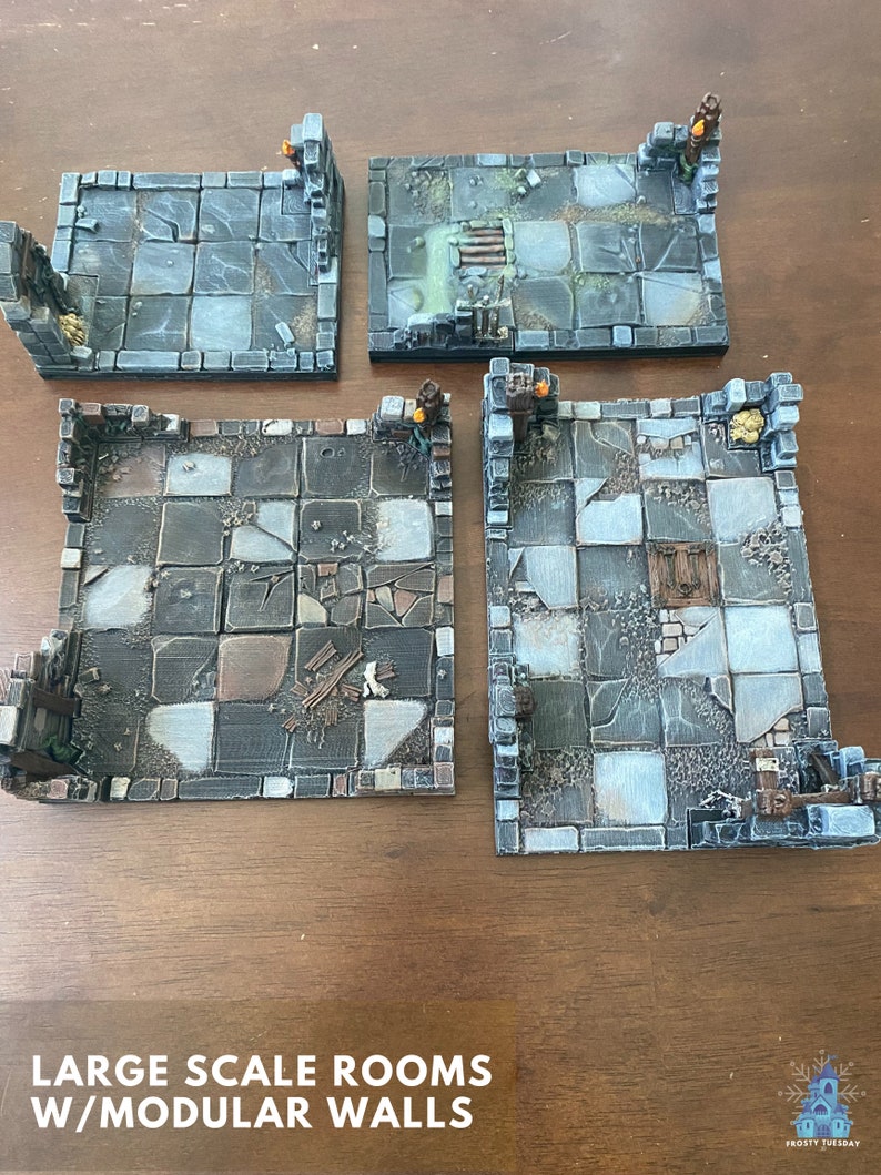 3D Printed Modular Dungeon Tiles: Dnd Terrain, Doors & Walls - Etsy