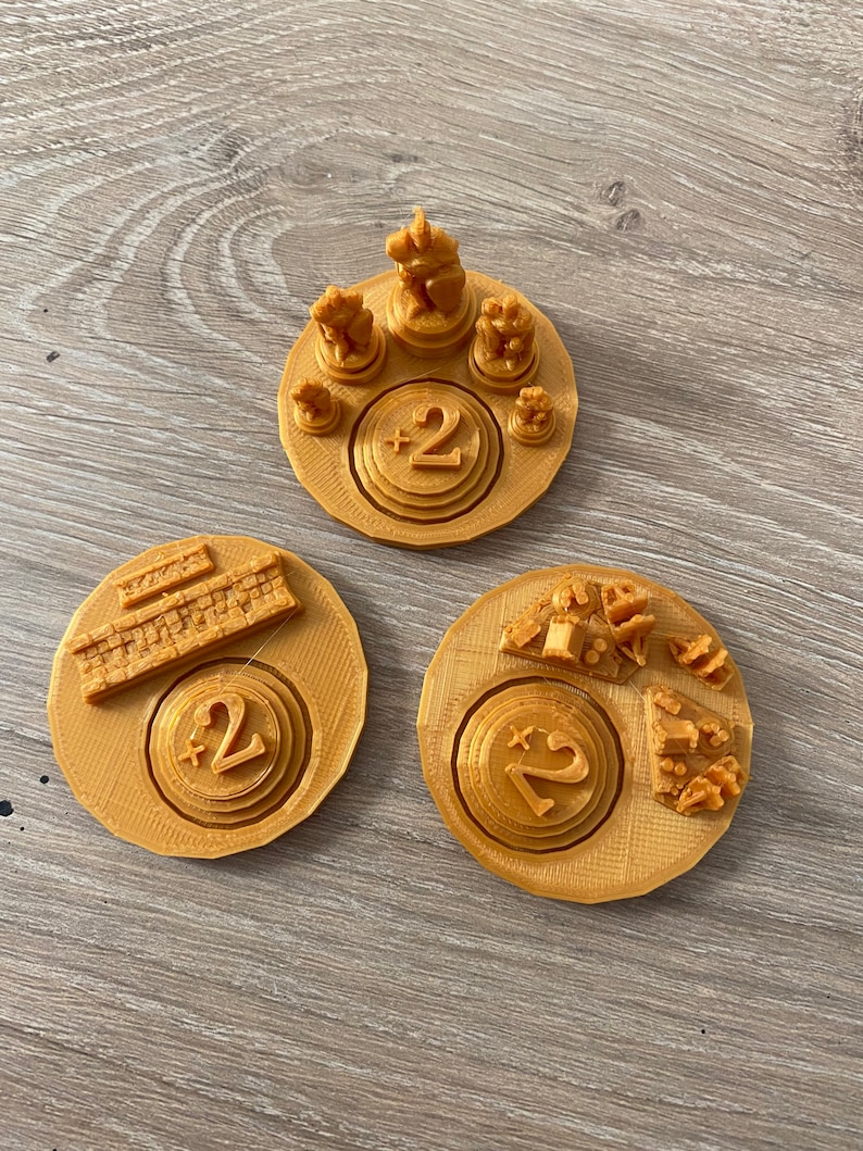 Catan 3D | Gold Award Tokens | Longest Road, Largest Army, Harbormaster ...