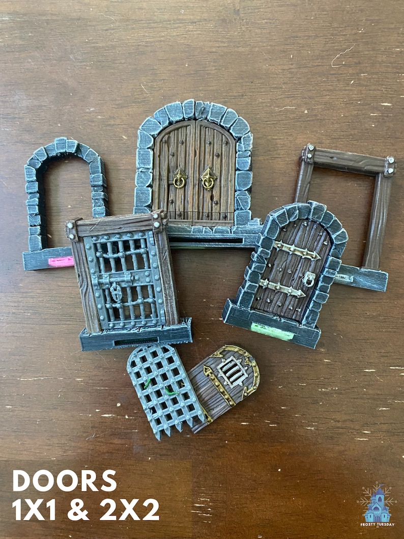 3D Printed Modular Dungeon Tiles: Dnd Terrain, Doors & Walls - Etsy