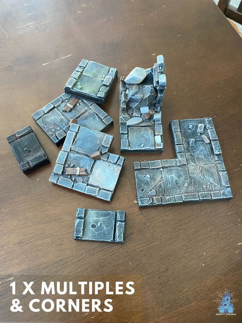 3D Printed Modular Dungeon Tiles: Dnd Terrain, Doors & Walls - Etsy