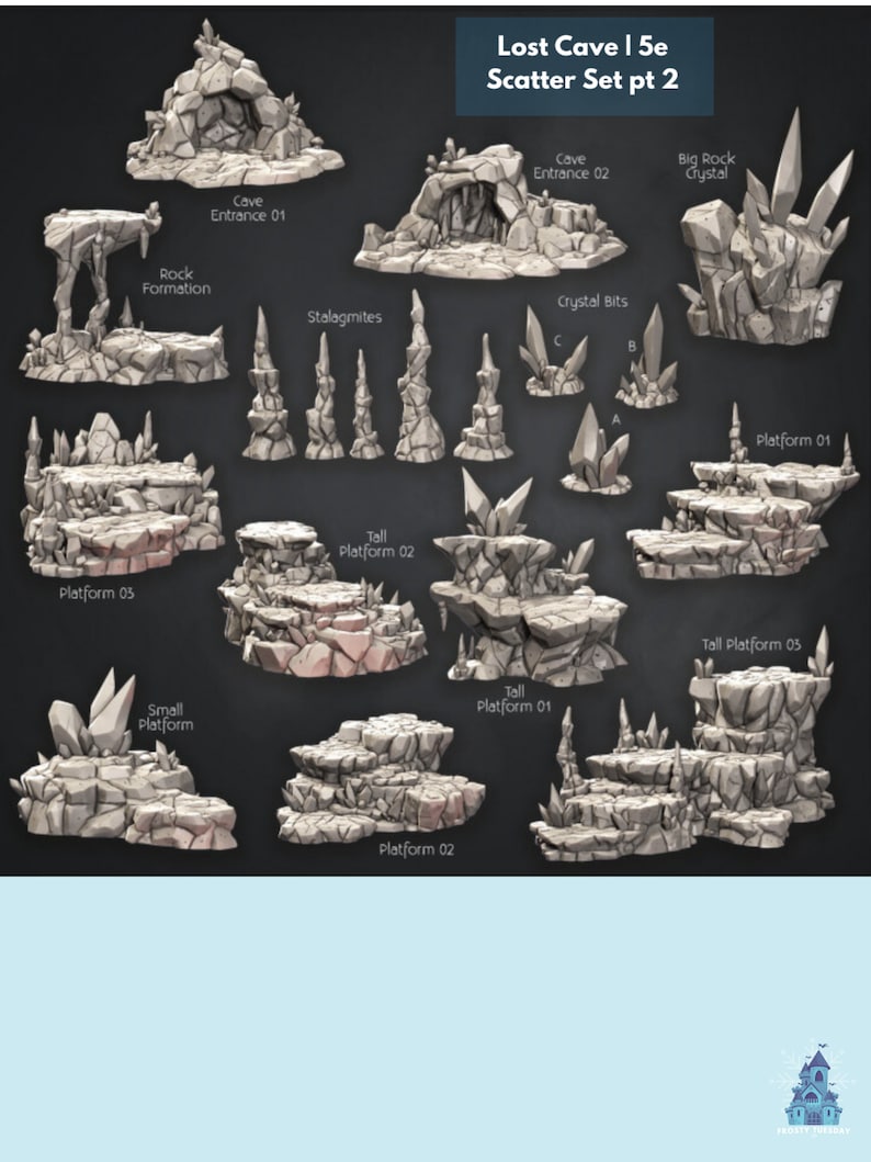 Hand-painted Dnd Terrain: Lost Caves Scatter Set - Etsy