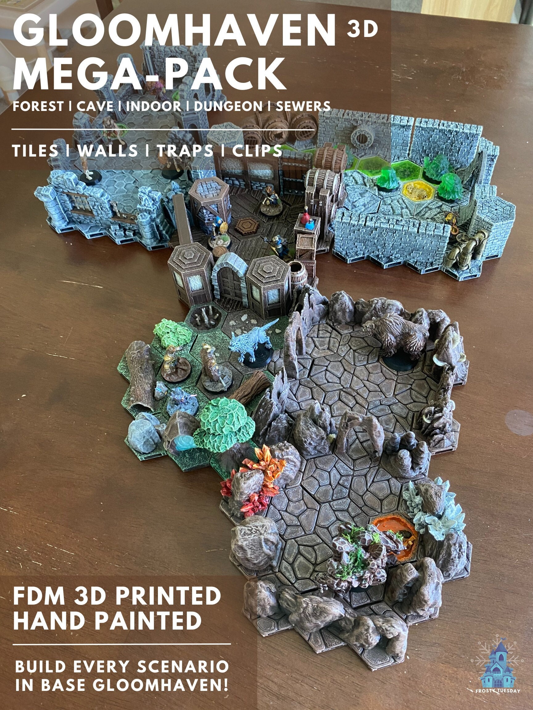 GLOOMHAVEN 3D MEGA-PACK 3D Printed Open-lock Hex Tiles and - Etsy