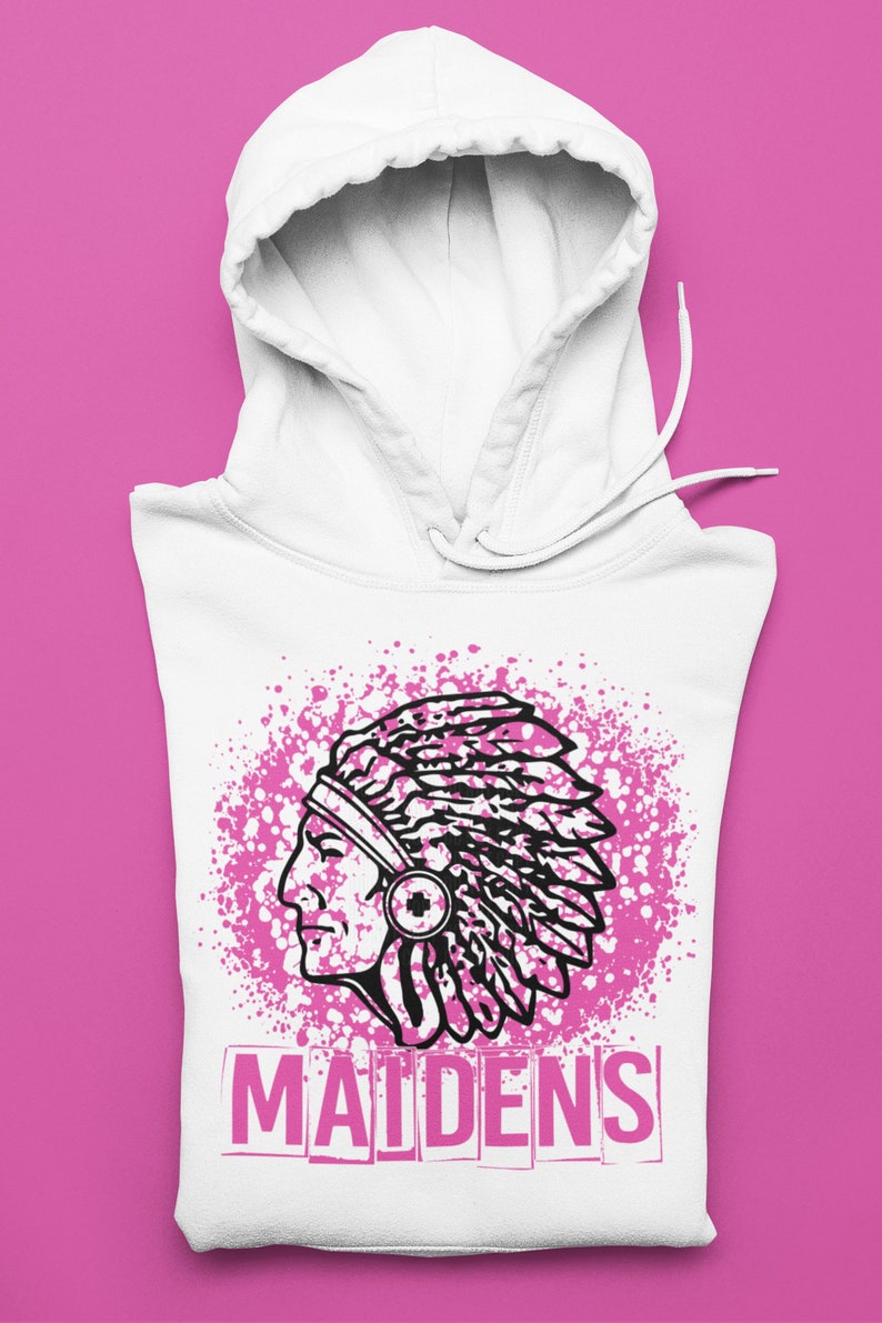 Pink Splatter Indian Maidens Mascot Logo Breast Cancer Awareness ...