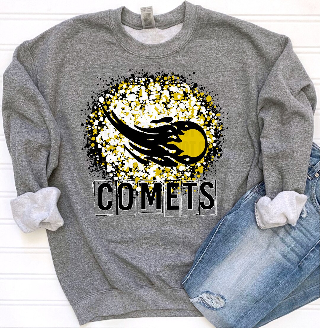 Black Yellow Gold Splatter Comets Mascot Logo / Digital Png Download ...