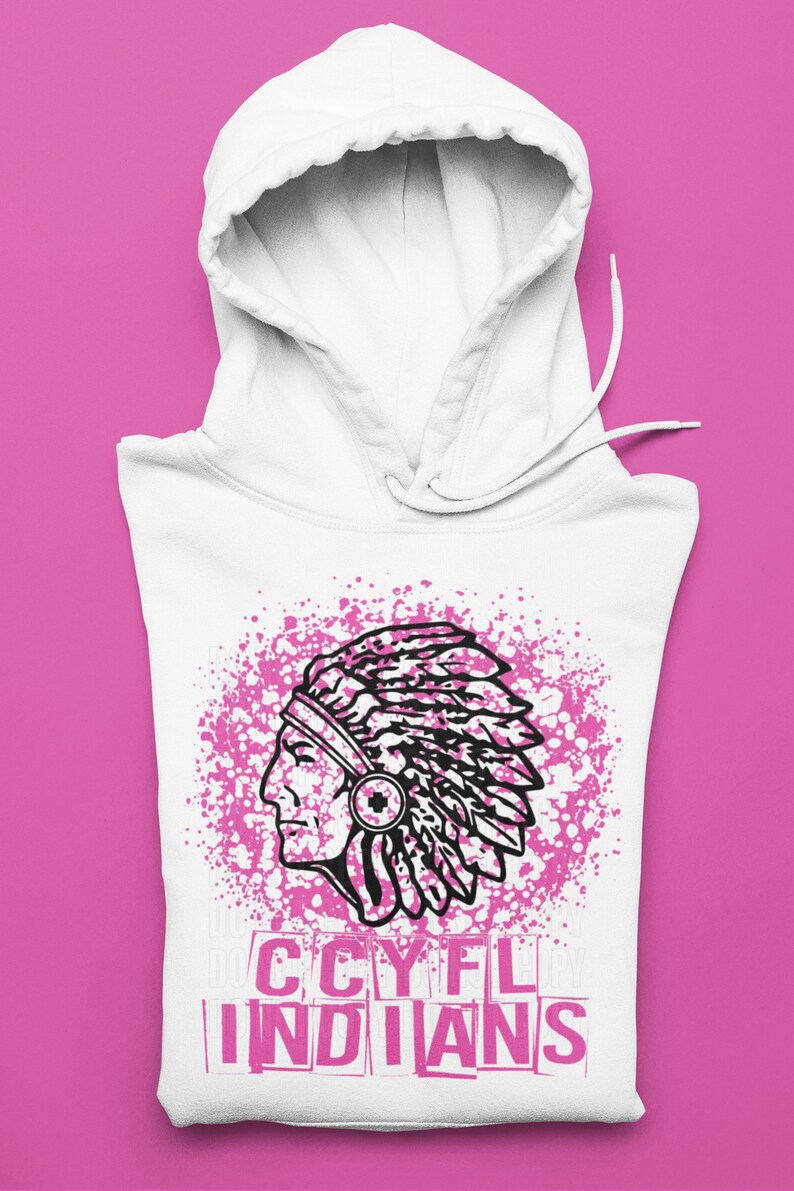 Pink Splatter CCYFL Indians Mascot Logo Breast Cancer - Etsy