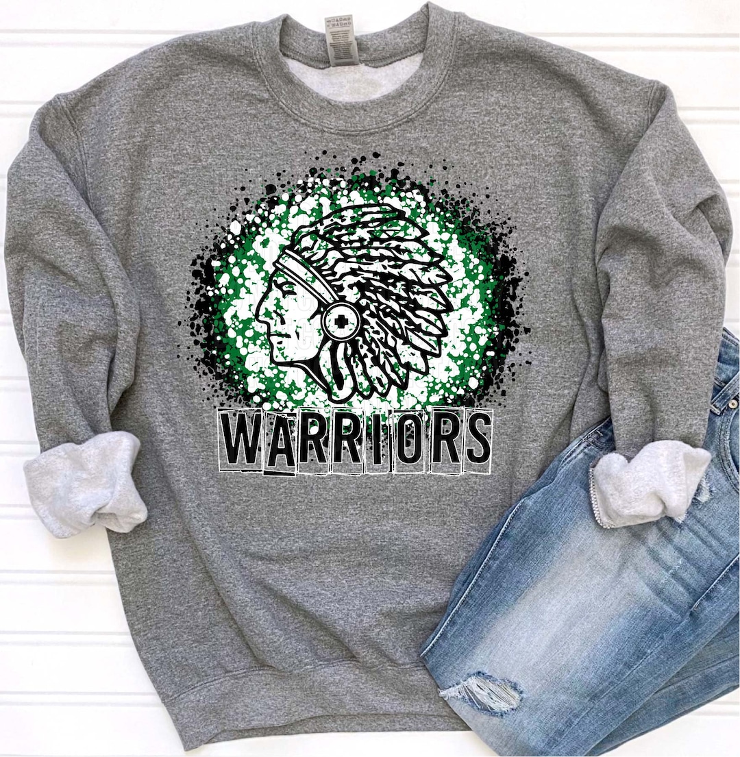 Green White Black Warriors Mascot Logo / Digital Png Download ...