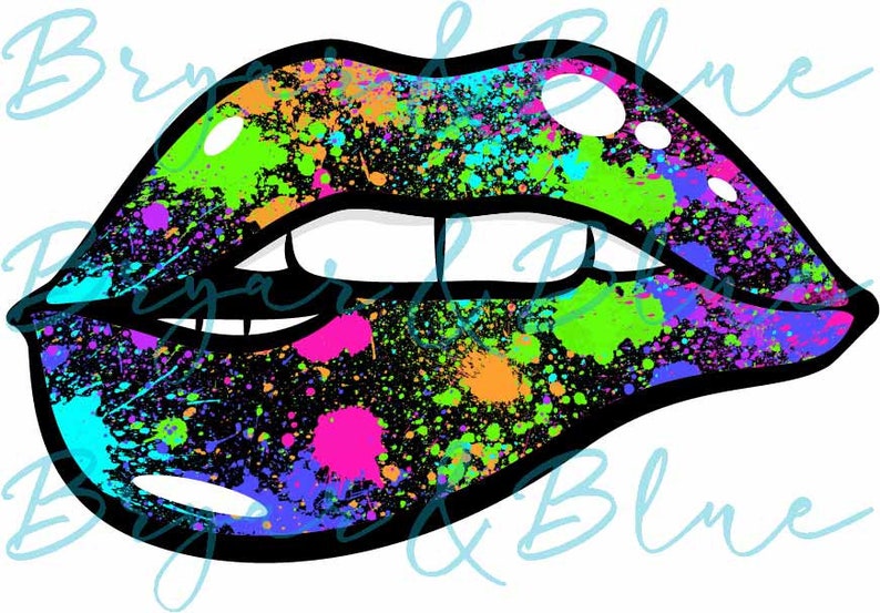 Paint Splatter Biting Lips / Digital Png Download/ Sublimation - Etsy