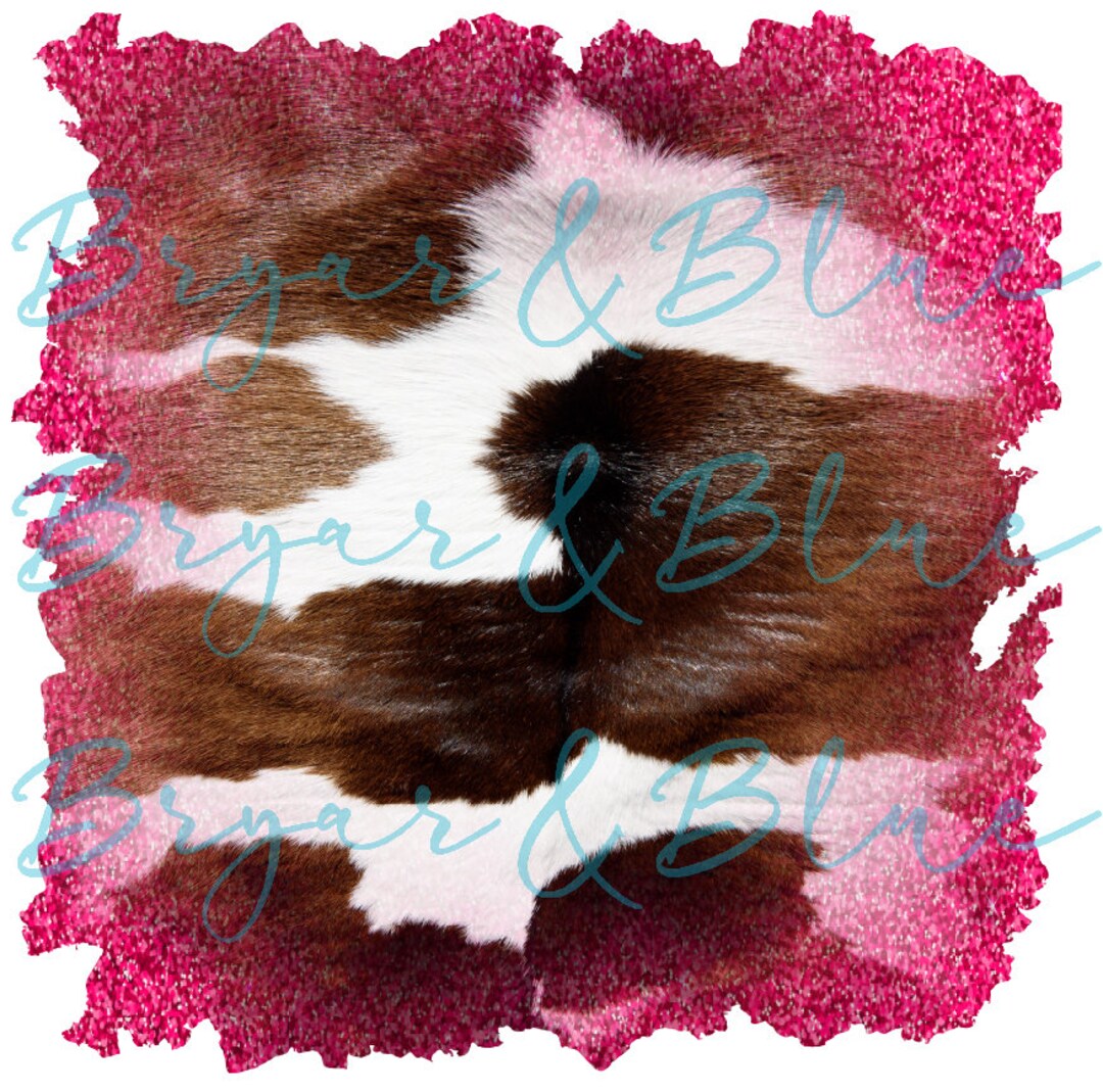 Realistic Cowhide Pink Glitter Edge Splash Background / Digital Png ...