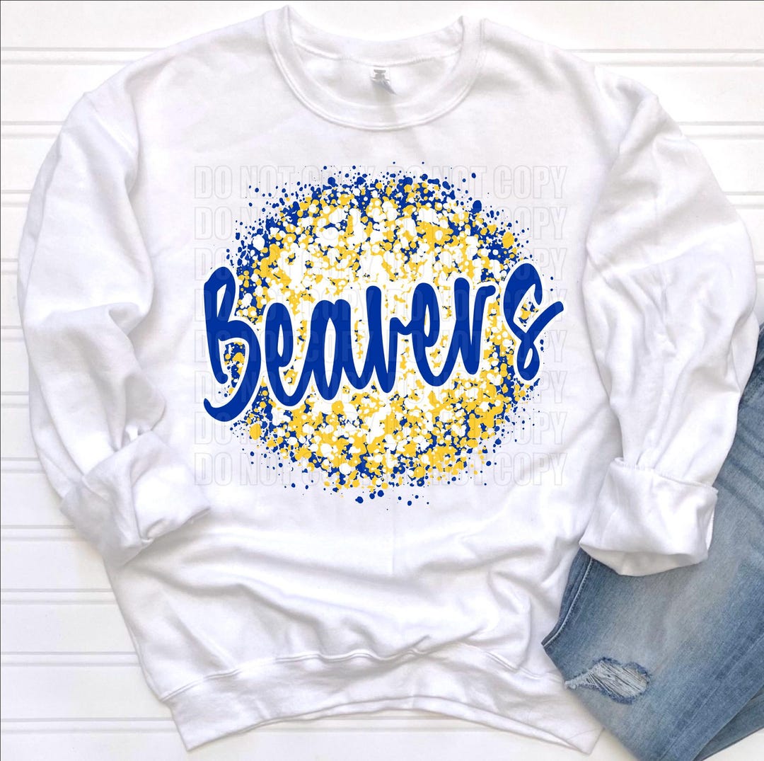 Yellow,blue, White Beavers Script Mascot Logo / Digital Png Download ...