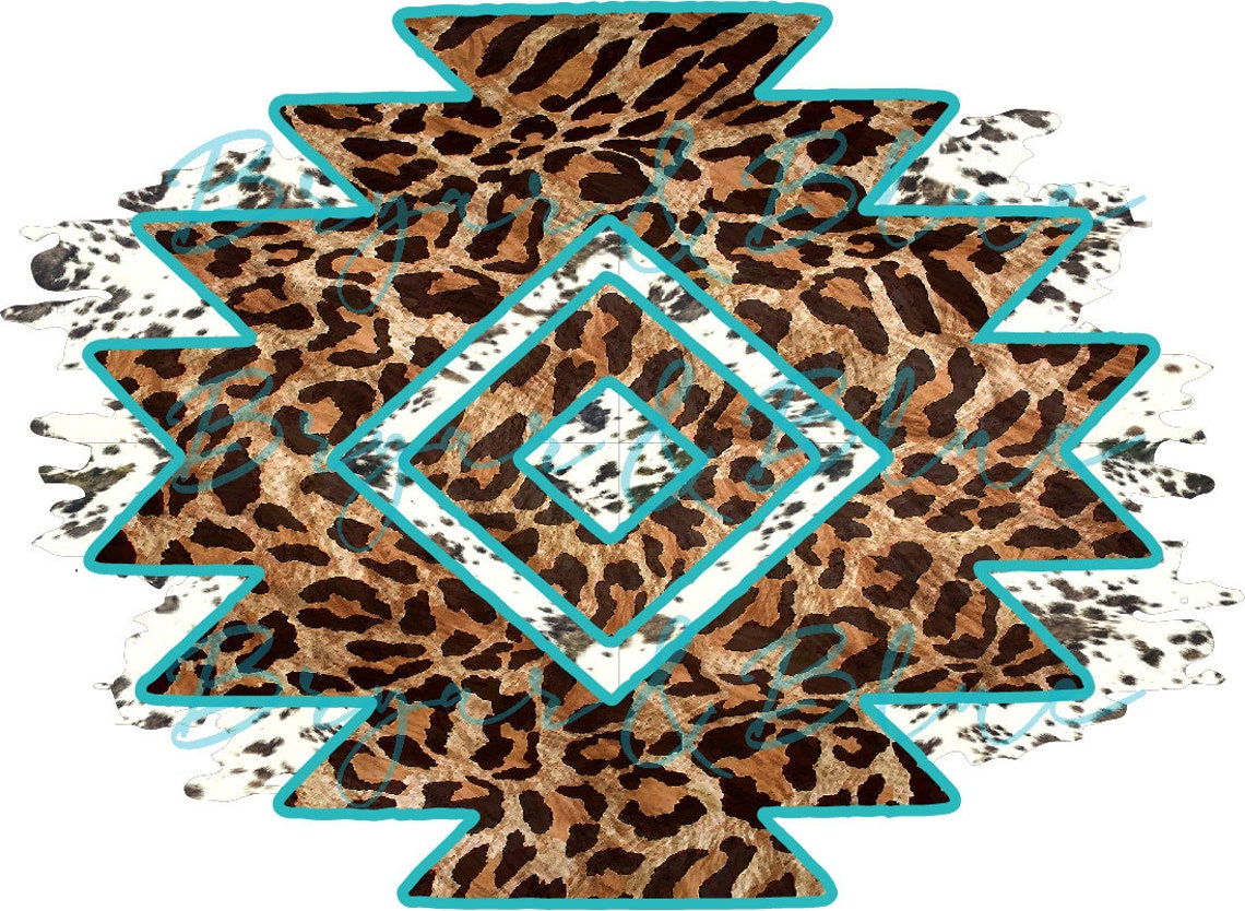 Leopard Cowhide Aztec Background / Digital Png Download/ | Etsy