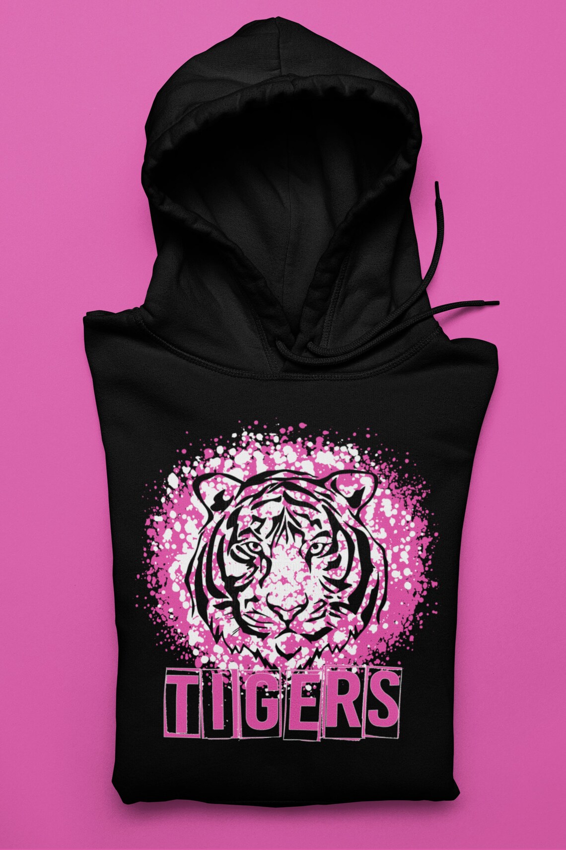 Pink Splatter Tigers Mascot Logo Breast Cancer Awareness/ - Etsy
