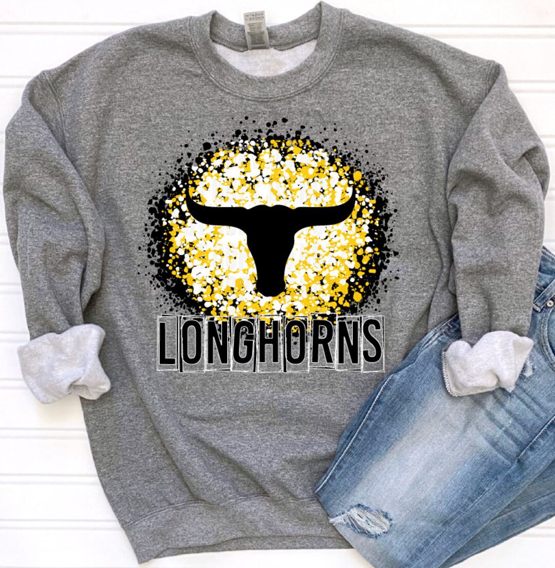 Black, Gold & White Splatter Longhorns Mascot Logo / Digital Png ...