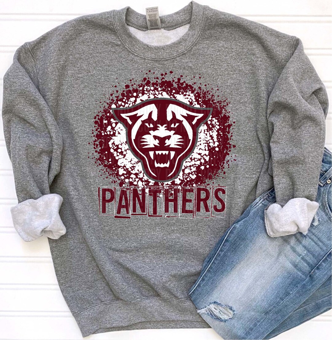 Maroon, White Splatter Panthers Team Mascot Logo / Digital Png Download ...