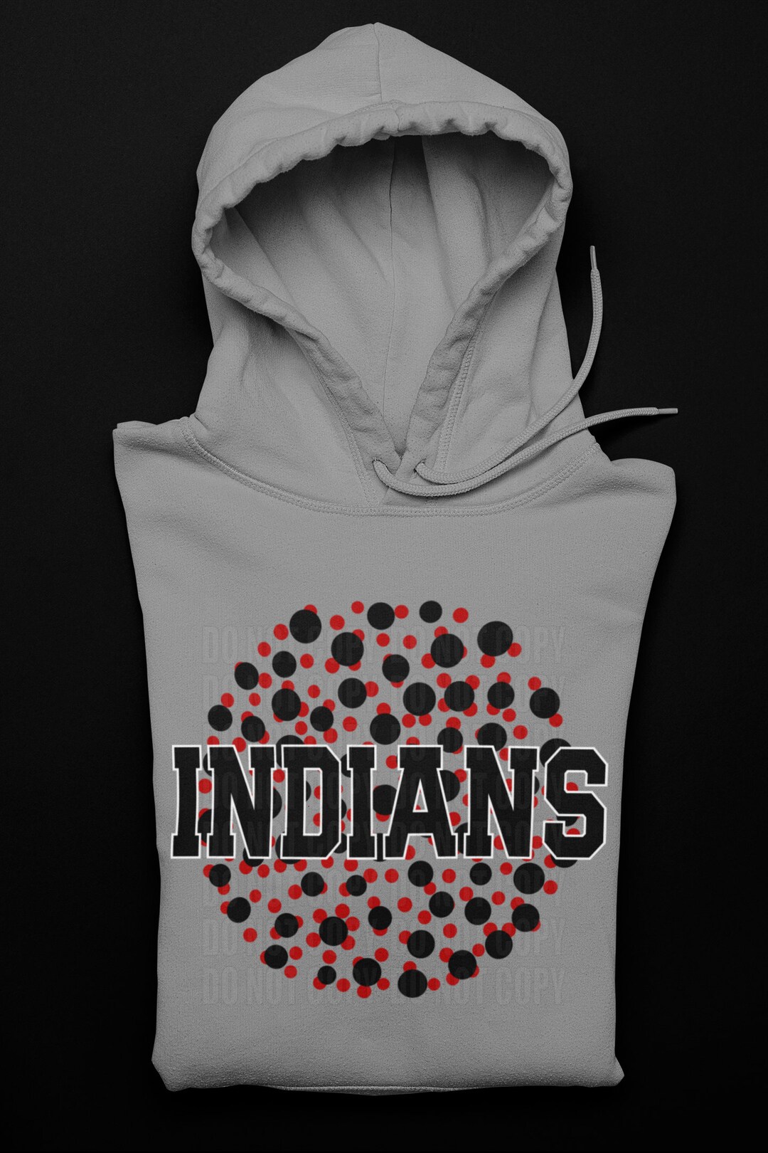 Red and Black Polka Dot Indians Mascot Logo / Digital Png Download ...