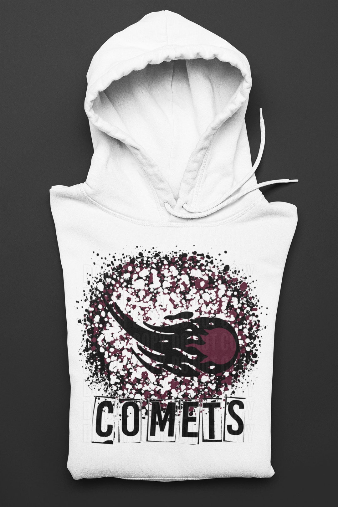 Maroon Black Splatter Comets Mascot Logo / Digital Png Download ...