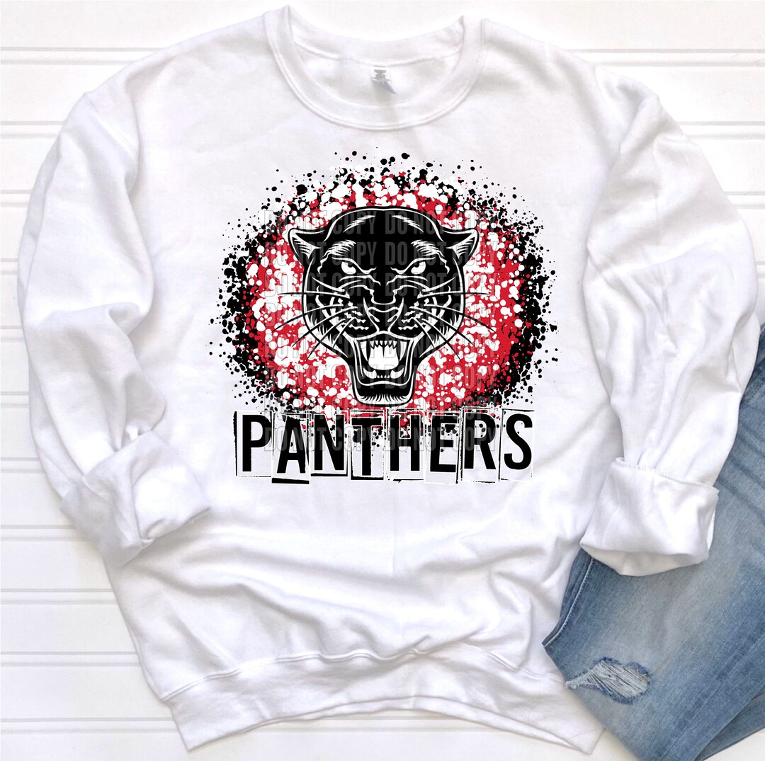 Red Black White Splatter Panthers Mascot Logo / Digital Png Download ...
