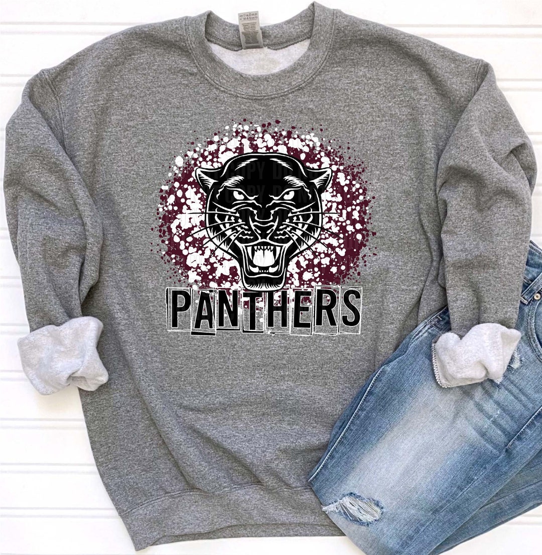 Maroon, White Splatter Panthers Mascot Logo / Digital Png Download ...