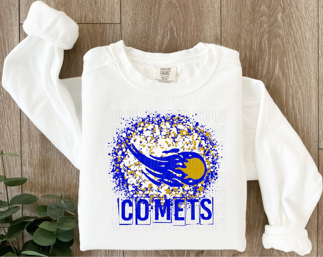 Blue Gold Splatter Comets School Team Mascot Logo / Digital Png ...