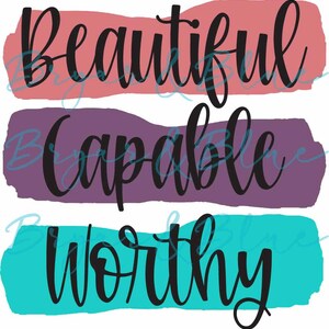 Beautiful Capable Worthy Png / Digital Png Download/ Sublimation ...