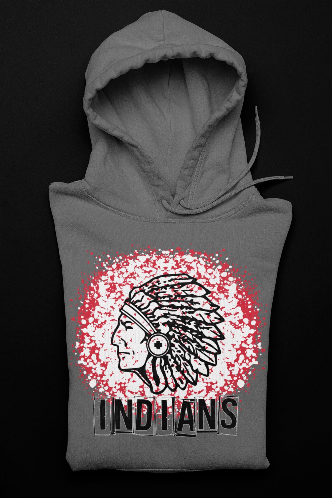 Red and White Splatter Indians Mascot Logo / Digital Png Download ...