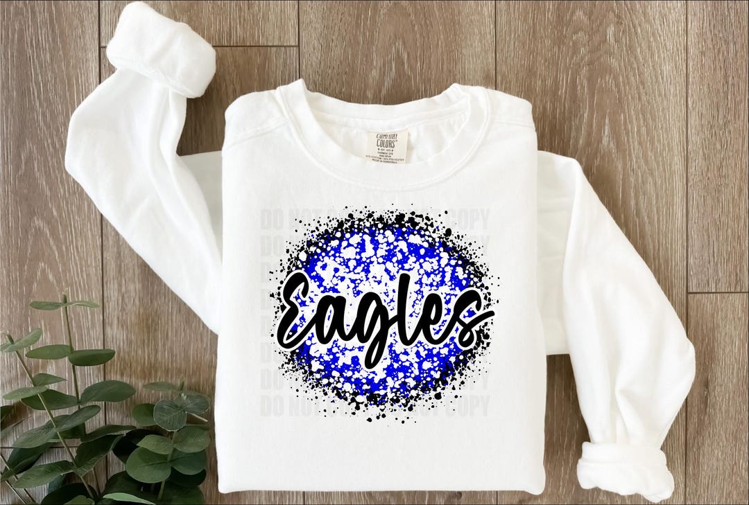 Blue and Black Splatter Eagles Script Mascot Logo / Digital Png ...