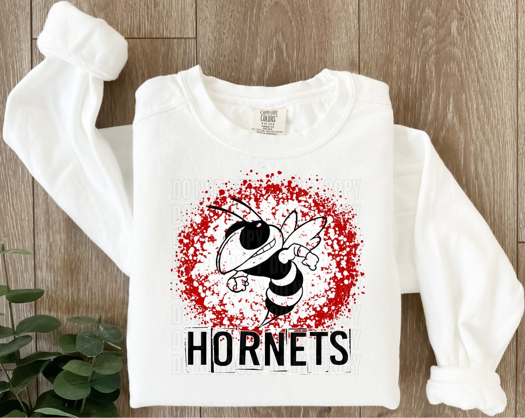 Red White Splatter Hornets School Team Mascot Logo / Digital Png ...
