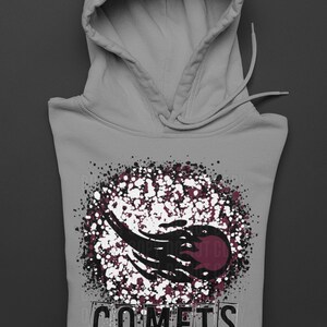 Maroon Black Splatter Comets Mascot Logo / Digital Png Download ...