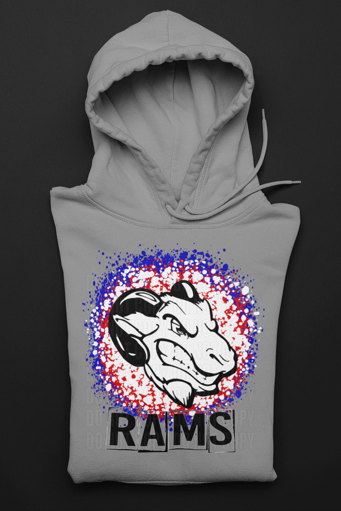 Red Blue & White Splatter Rams Mascot Logo / Digital Png - Etsy