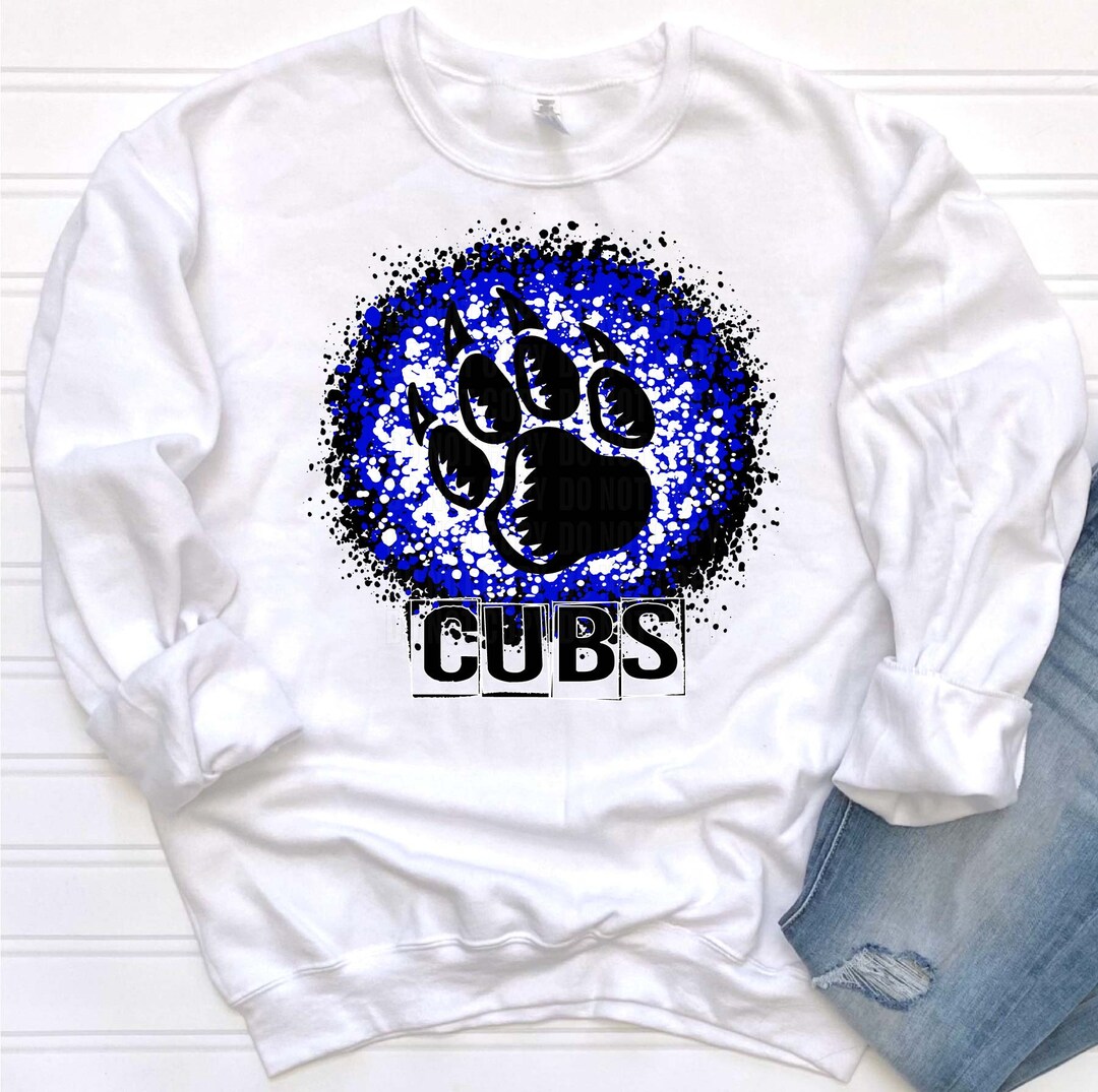 Blue Black & White Splatter Cubs Paw Mascot Logo / Digital Png Download ...