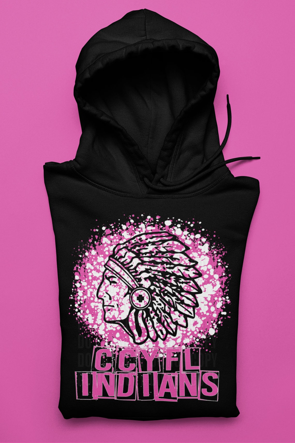 Pink Splatter CCYFL Indians Mascot Logo Breast Cancer - Etsy