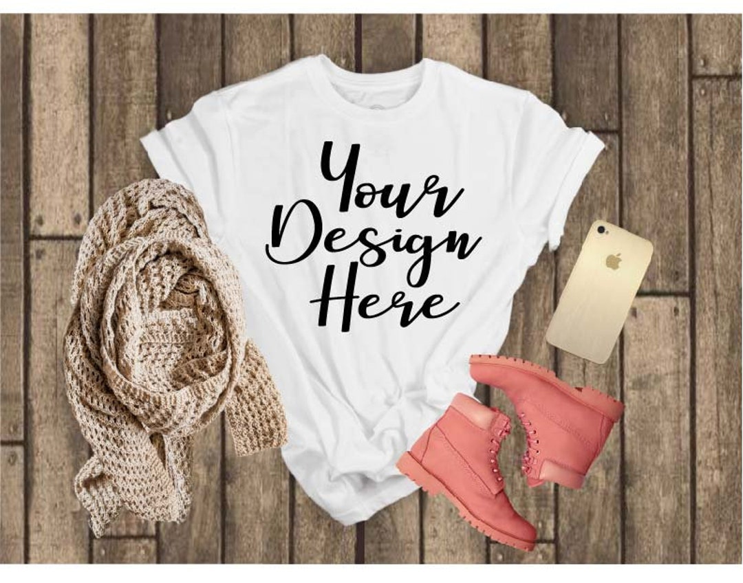 White Flat Lay T-shirt Mockup / Digital JPEG Download/ - Etsy