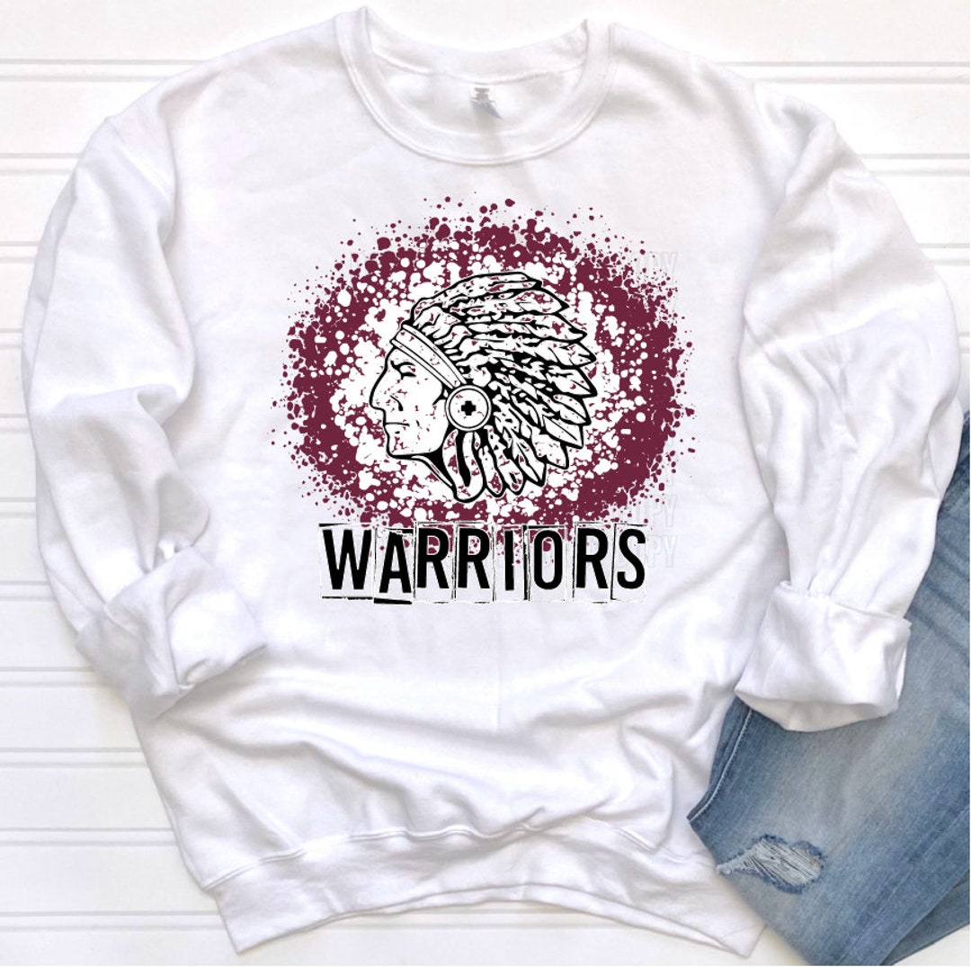 Maroon White Warriors Mascot Logo / Digital Png Download/ Sublimation ...