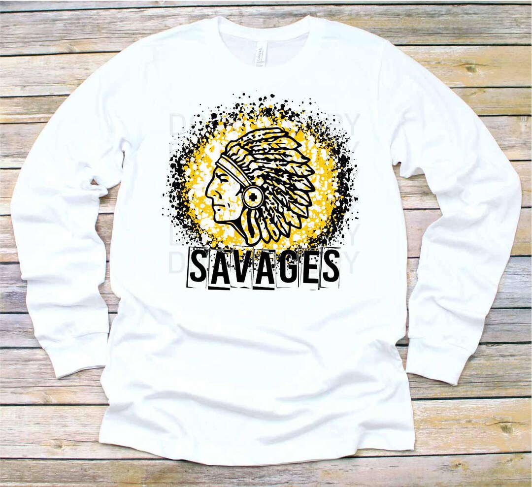 Yellow Gold Black Savages Mascot Logo / Digital Png Download ...